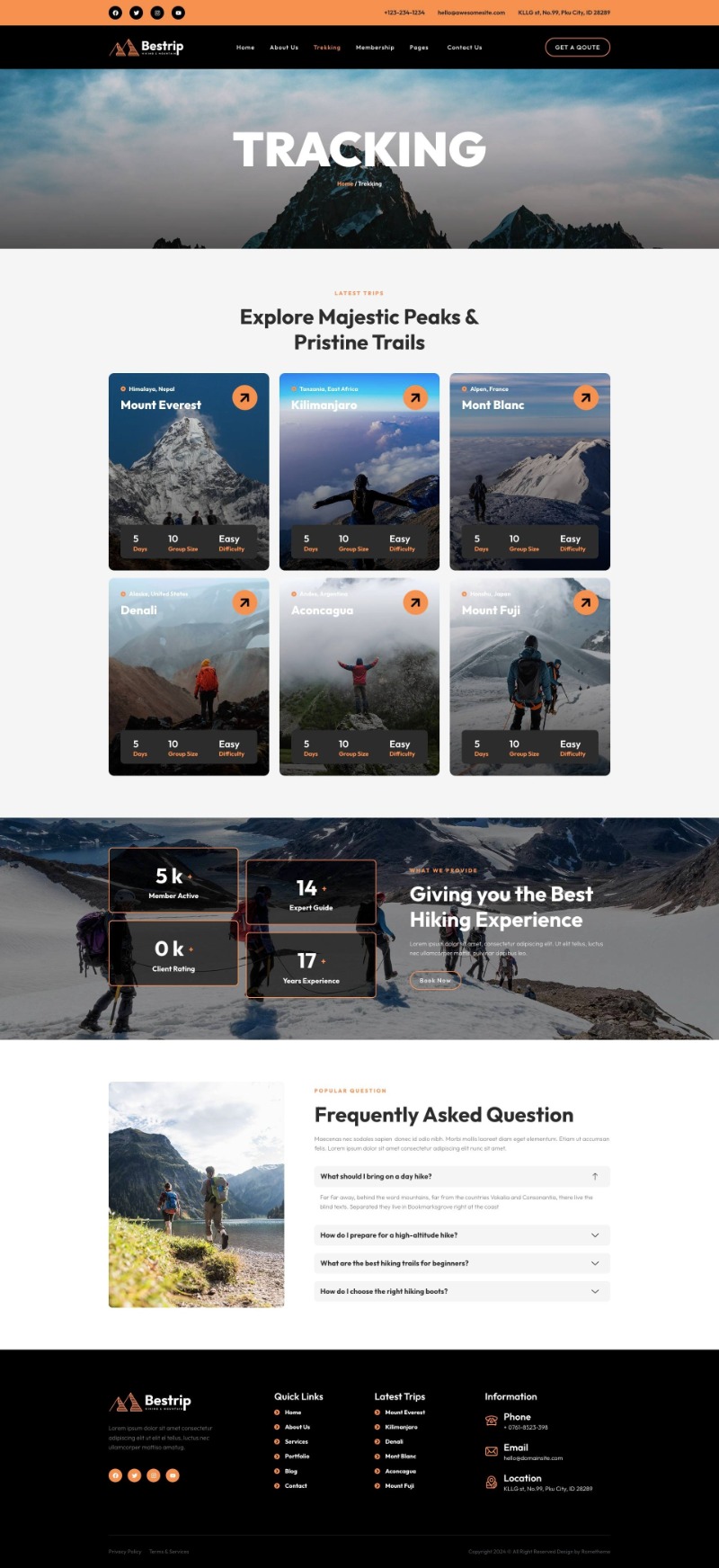 Bestrip - Hiking & Mountain Elementor Template Kit by Rometheme | ThemeForest